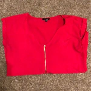 Express | Tops | Velvet Red Express Gramercy Blouse | Poshmark